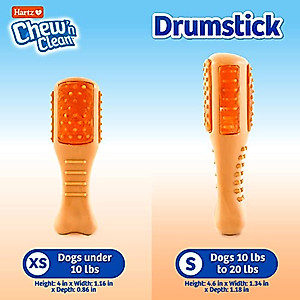 Hartz Chew ‘n Clean Chew Toy and Treat in One Chicken Flavored Drumstick Dog Toy, Small