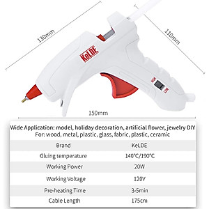 KeLDE Long Fine Tip Hot Glue Gun Kit With 25pcs Glue Sticks, 20W Adjustable Dual Temp Melting Glue Gun for DIY Handcraft, Precision Projects, Repairing