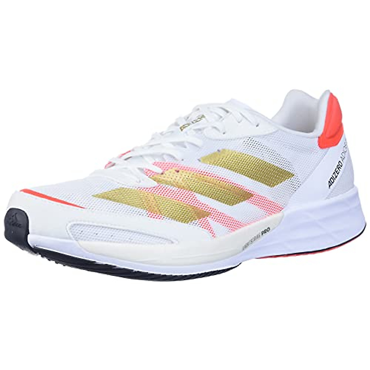 adidas Adizero Adios 6 Running Shoe - Women's FTW White/Gold Metallic/Solar Red, 6.5
