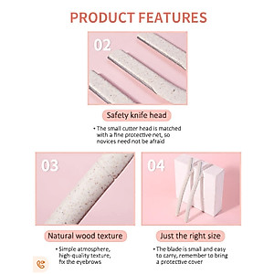 OmegaShalom 6 PCS Set of 2 Zero Waste Wheat Straw Eyebrow Razors for Women, Biodegradable Razor Trimmer, Dermaplaning Tool, Tinkle Face Women Face, Dermaplane Facial Shavers