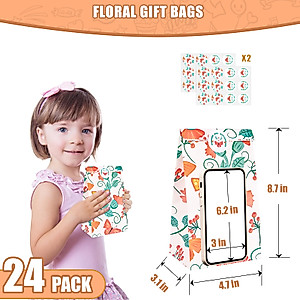 Shindel 24PCS Paper Gift Bags with Stickers, Butterfly Candy Bags Floral Treat Bags Party Favor Goodie Bags for Women Girls Birthday Party Tea Party