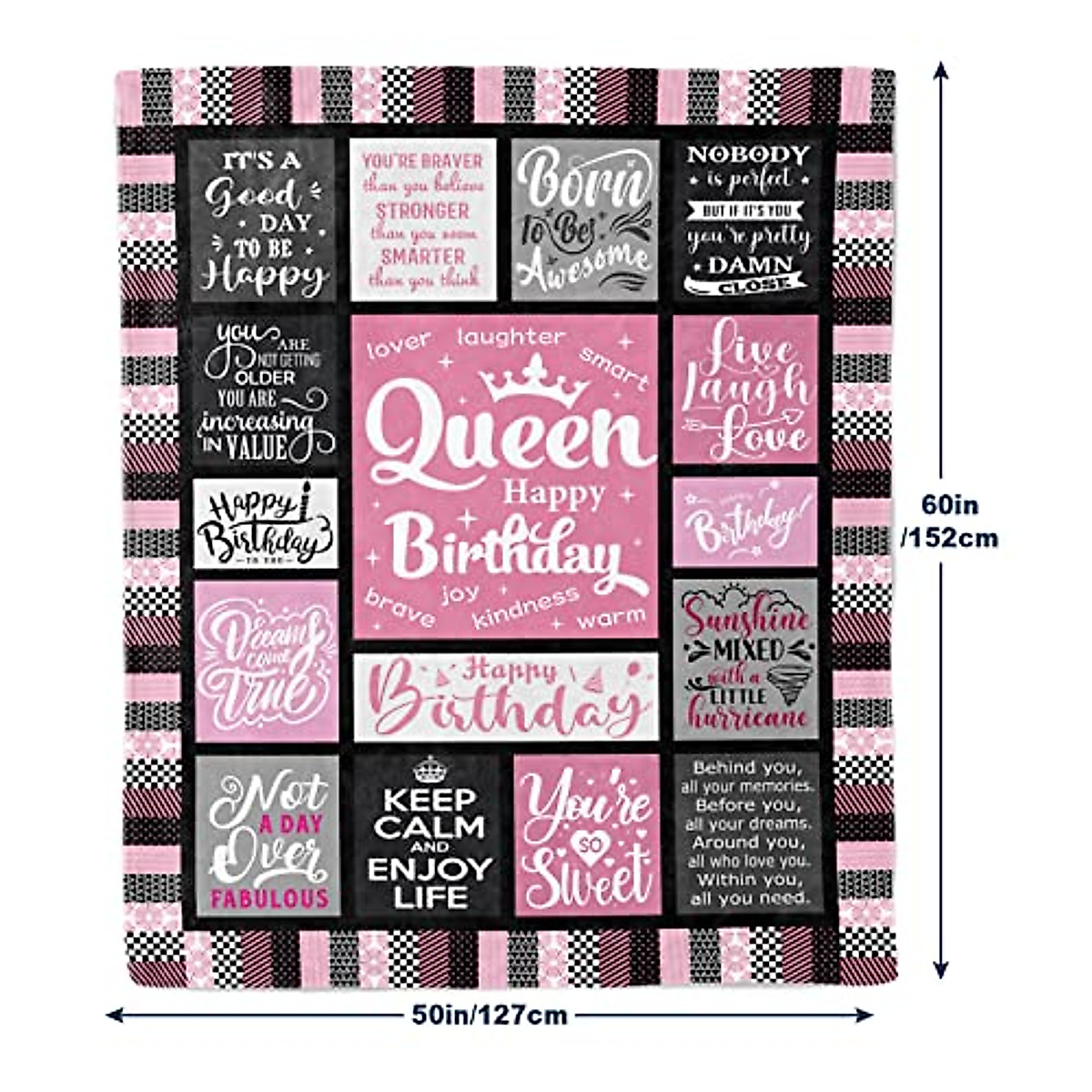 Atokker Birthday Gifts for Women, Birthday Gifts for Women Friendship, Women Birthday Gift Ideas, Happy Birthday Gifts for Women, Gifts for Women Who Have Everything Throw Blanket 60"x50"