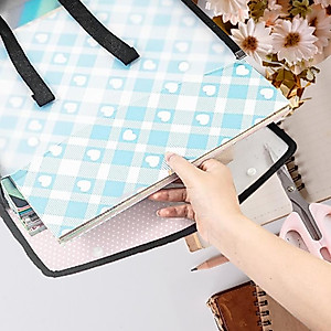 4 Pcs Scrapbook Paper Storage Organizer,12'' x 12'' Sheets Expanding Paper Folio with Handle and Button Closure,Clear Vinyl Paper Holder Portable Paper Storage Organizer for Holding Scrapbook File