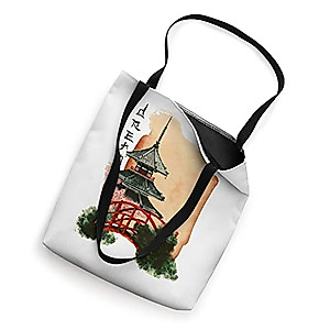 Vintage Japanese Pagoda Art Tote Bag