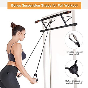 CEAYUN Pull up Bar for Doorway, Portable Pullup Chin up Bar Home, No Screws Multifunctional Dip bar Fitness, Door Exercise Equipment Body Gym System Trainer