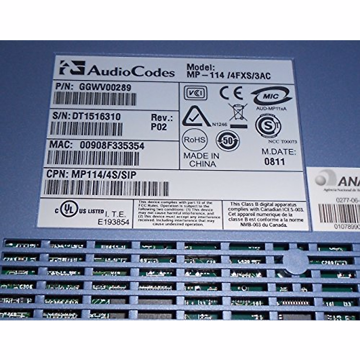 Audiocodes MP114 4FXS Ports - SIP Telephony MP114/4S/SIP