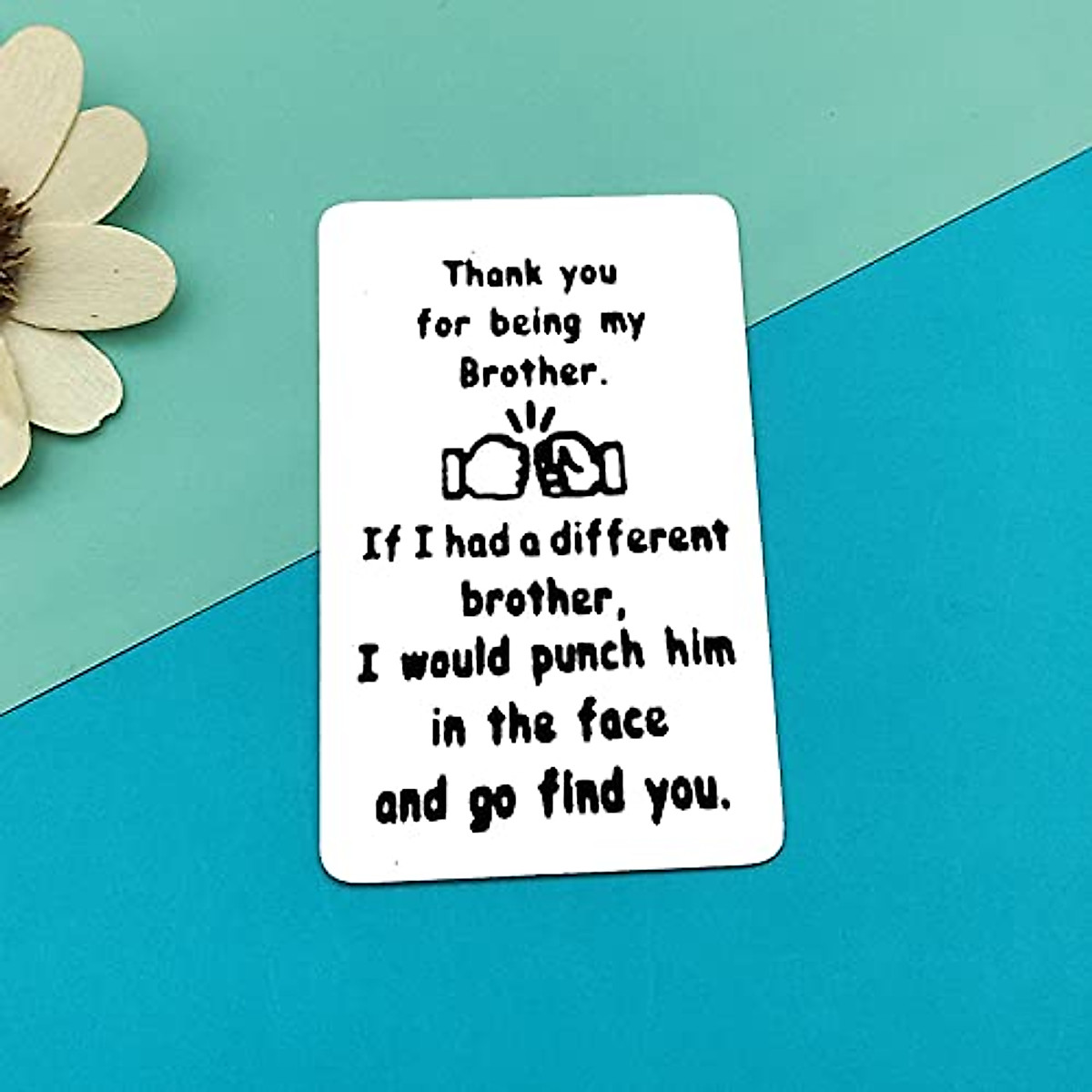 Brother Gift from Sister Brother Engraved Wallet Card Gift Brother Birthday Card Gift Appreciation Gift for Big Brother Little Brother Step Brother Wedding Retirement Graduation Gift Family Present