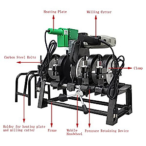 INTSUPERMAI Pipe Fusion Welder 4 Clamps Electric Tube Butt Fusion Machine Pipe Welding Machine PP PE PB PVDF Butt Fusion Welding Machine 110V 2.48"-6.30" (63-160mm) with Digital Heating Plate