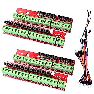 DAOKI 2Pcs Screw Shield V2 Expansion Board Terminal Compatible with Arduino UNO R3 with Dupont Cable Female to Male