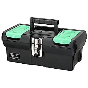 BLACK+DECKER reviva Toolbox Organizer, 19” with Built-In Lock, Made from Recycled Materials, For on the Go Use(REVST19129FF)