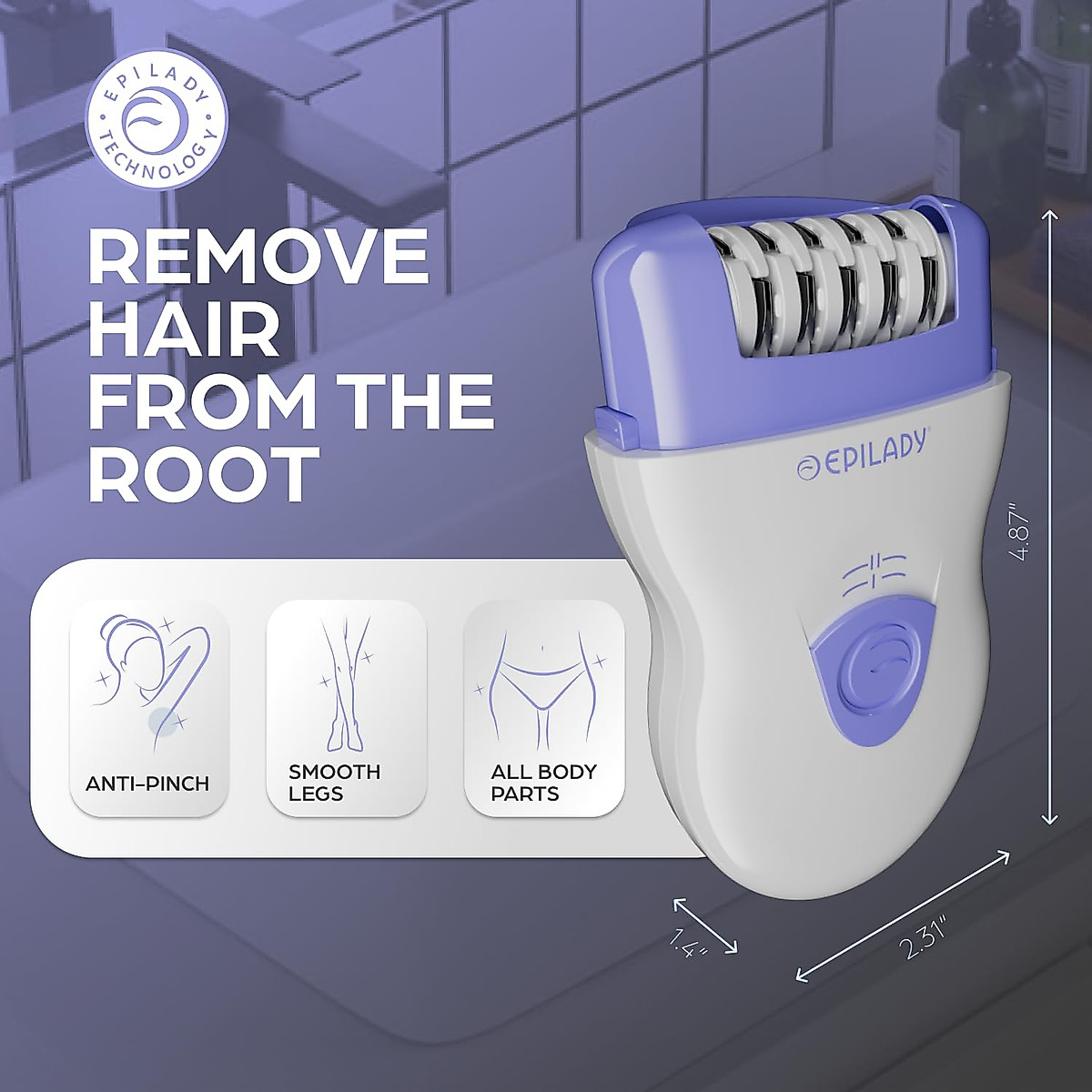 Epilady Speed Corded Epilator for Women | Compact Hair Removal Device for Arms, Legs, Underarms & Bikini Area, Epilators Hair Removal for Women