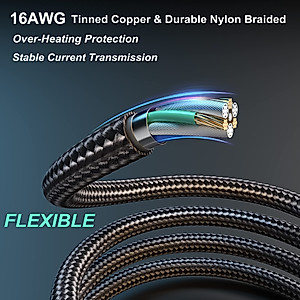 Agtray PCI-e 5.0 Cable Extender 90 Degree Angle, 12VHPWR Connector 16Pin(12+4) Male to 3x8Pin Female 16AWG Sleeved Power Extension Cord with Cable Combs for RTX 4090/4080/3090Ti (12.6in, Black)