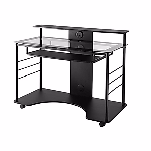 Realspace® 47"W Mobile Tech Desk, Black