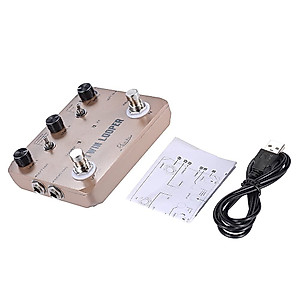 Rowin Twin Looper Station Guitar Effect Pedal with 9V DC 1A Pedal Power Supply