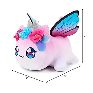 BINYAT Cute Cat Meemeows Plushies Meemeows Angel and Demon Cat Plushie Cat Food Plushies Cat Mee Meow Anime Cartoon Cat Stuffed Figure Toy Plush Pillow Gift for Fans Kids (Butterfly Cat)