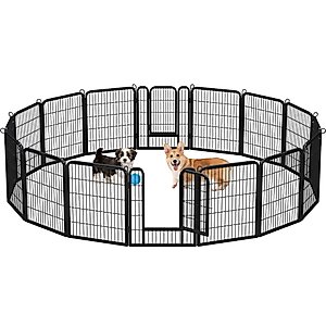 Yaheetech Dog Playpen Outdoor, Indoor Pen for Large/Medium/Small Dogs Animals Portable Playpen for RV Camping Garden Yard 32" Height 16 Panels