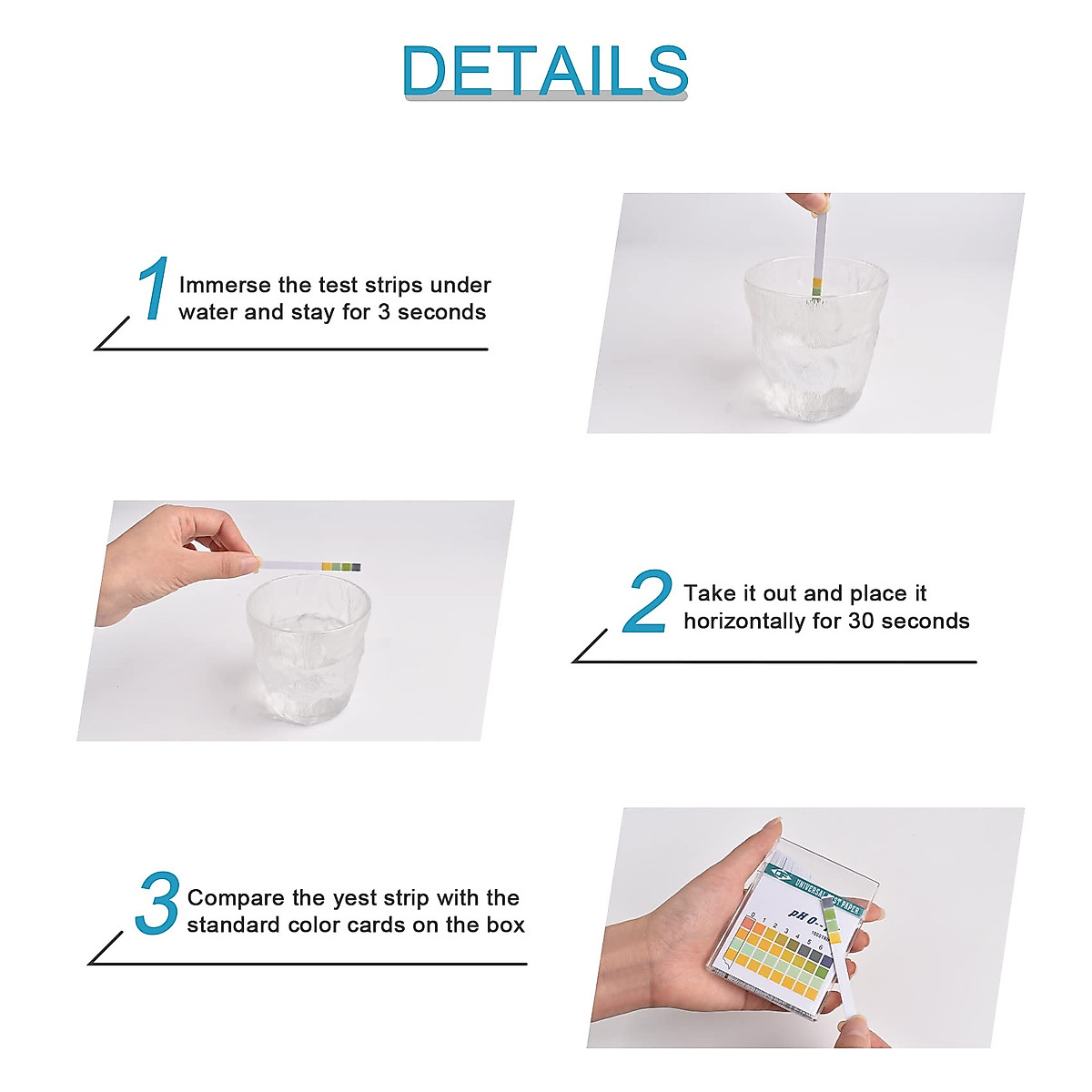 PH Test Strips 0-14, 100PCS PH Strips Universal PH Test Paper PH-Indicator Strip to Test Drinking Water, Food, Pools, Aquariums, Saliva, Urine, Lab Monitoring