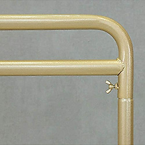 NEOCHY Heavy-Duty Clothes Rail, Movable Double-Pole Hanger, with Non-Slip Foot Pad, Nano, Simple and Stylish, Household Iron Art Rack, Stable and Durable/Golden/100 * 40 * 135Cm