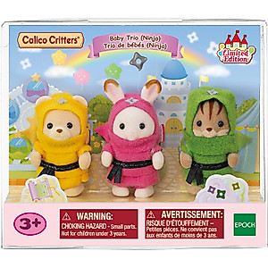 Calico Critters Baby Ninja Trio, Limited Edition Set of 3 Collectible Doll Figures in Ninja Outfits