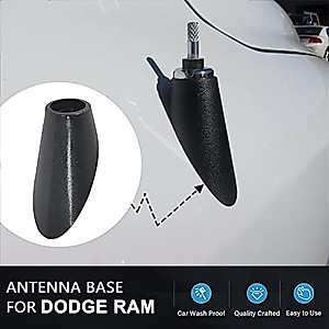 Anina Antenna Base Adapter Mount for Dodge Ram 1500 2500 3500 4500 5500 2009-2018 Antenna Ornament Car Radio Antenna Grommet Topper Bezel 5064395AF