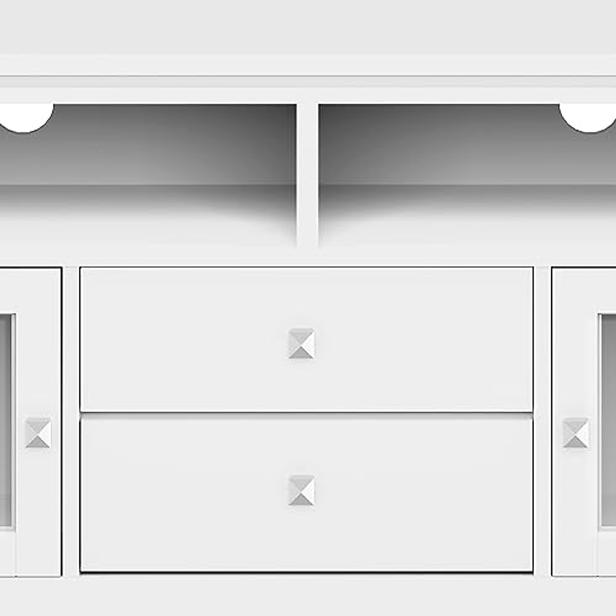 SIMPLIHOME Cosmopolitan SOLID WOOD 72 inch Wide Contemporary TV Media Stand in White For TVs up to 80 inches for the Living Room and Entertainment Center