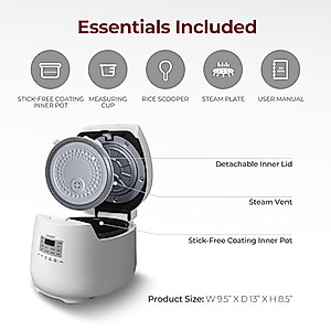 CUCKOO 6-Cup / 1.5 Qt. (Uncooked) Micom Rice Cooker and Warmer, Steamer basket, 11 Operating Modes: White Rice, Brown Rice & More, Nonstick Inner Pot, Made in Korea, Small Rice Cooker, Multi Cooker, CR-0641F