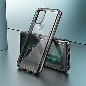 IDweel for Moto G Stylus 5G Case, Case for Motorola G Stylus 5G with Tempered Glass Screen Protector, Full-Body Slim Fit Shockproof Bumper Hybrid Clear Protective Phone Case for G Stylus 5G, Black