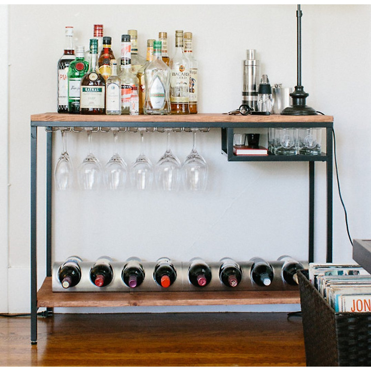 HUJI Durable Under Cabinet Stemware Rack Storage Organization (1 Pack, Chrome)