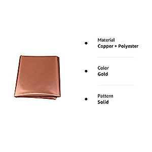 LOOGOOL Copper Fabric Blocking RFID/RF-Reduce EMF/EMI Protection Conductive Fabric Anti-Radiation Military Grade Shielding Fabric 78 inch x43 inch , Gold