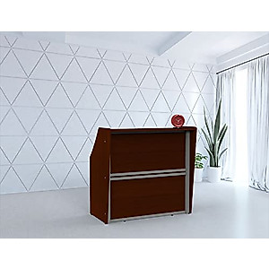 Linea Italia Office Reception Desk, 48" x 24" x 45", Cherry