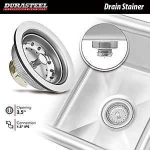 DuraSteel Small Commercial Slop Sink - 18" x 18" Inner Prep Sink - Single Bowl Stainless Steel Utility Sink with No Lead Faucet - CEC & NSF Certified - For Restaurant, Kitchen, Laundry, Garage