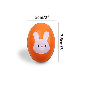 OCBTOW 6 Pack Easter Wooden Shake Eggs Percussion Musical Easter Eggs Shakers for Toddlers Kids Girls Boys Easter Basket Stuffers Fillers Gifts