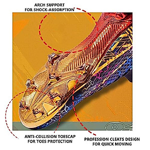 HESBITEUL Men’s Soccer Cleats High-top Women Football Shoes AG Spike Shoes Sneaker Comfortable Adults Big Boys Girls Athletic Outdoor Indoor Competition Trainin