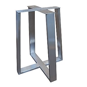 Brushed Stainless Metal Table base, Tapered Pedestal Style - Any Size and Color