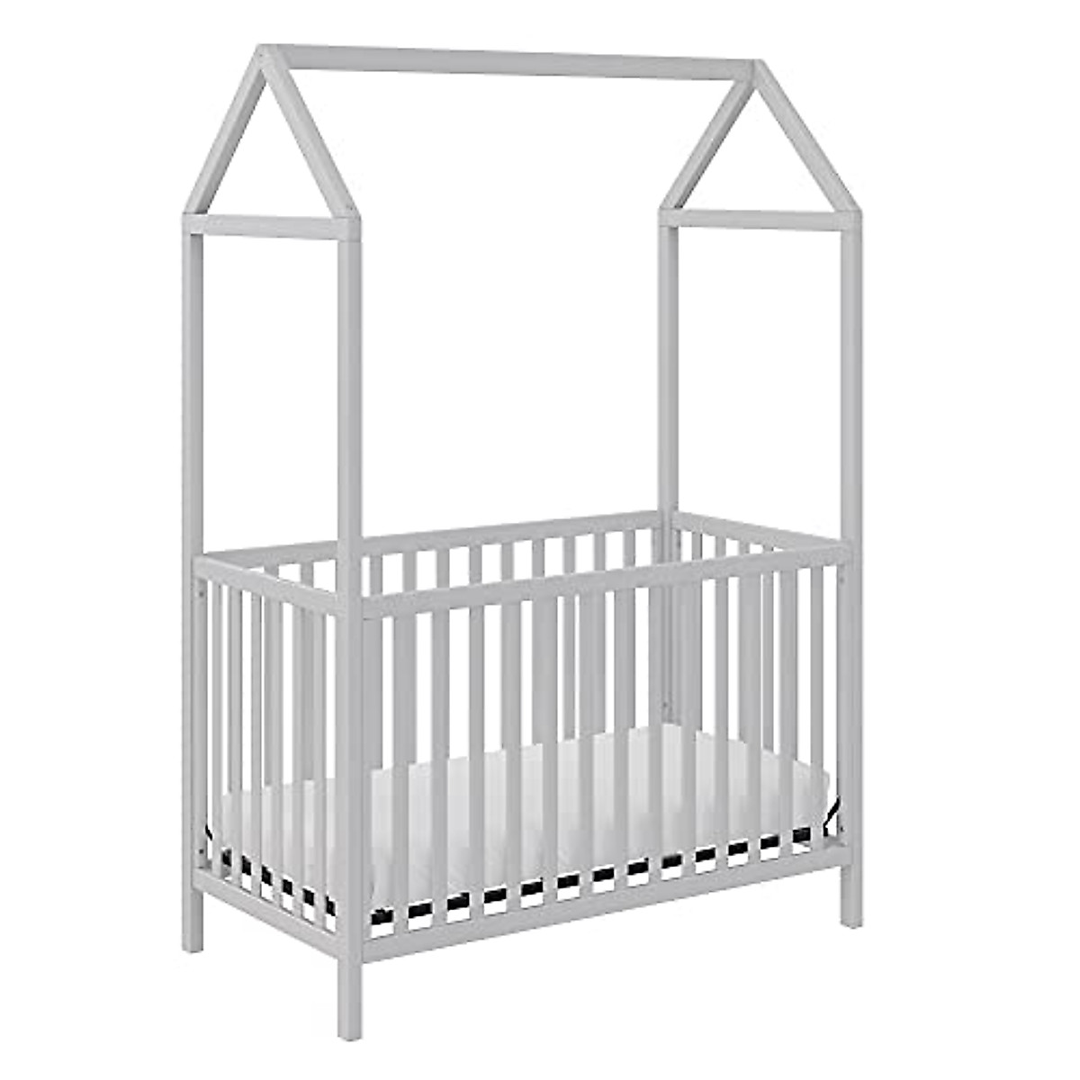 Little Seeds Rowan Valley Skyler 3-in-1 Convertible Crib with Canopy, Dove Gray
