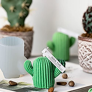 2 Pieces Silicone Candle Molds 3D Cactus Resin Casting Molds Fondant Molds Soap Clay Craft Molds for Resin Crafts Handmade Soap Making Candle Making