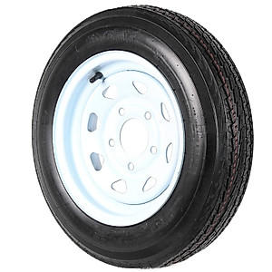 eCustomrim Trailer Tire On Rim 4.80-12 480-12 4.80 X 12 12 in. Load Range B 5 Lug Wheel White Spoke - 2 Year Warranty w/Free Roadside