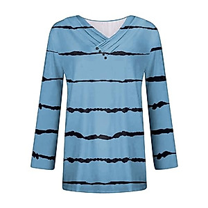 Womens Clothes Athleisure Tops for Women Light Weight Long Sleeve Shirts for Women Girls Sweatshirt Western Tops for Women T Shirts Women T Shirts for Women Custom T Shirts（3-Blue,X-Large）