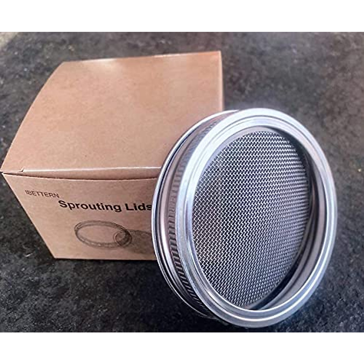 4 pack Mason jar Sprouting Lids wide mouth- stainless steel sprouting lids for wide mouth mason jars, growing Bean, Broccoli, seed