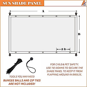 AwnPro 9' x 12' Beige Outdoor Pergola Shade Cover Canopy for Patio Deck Porch Backyard Gazebo Replacement Shade Cover with Spaced Grommets Weighted Rods