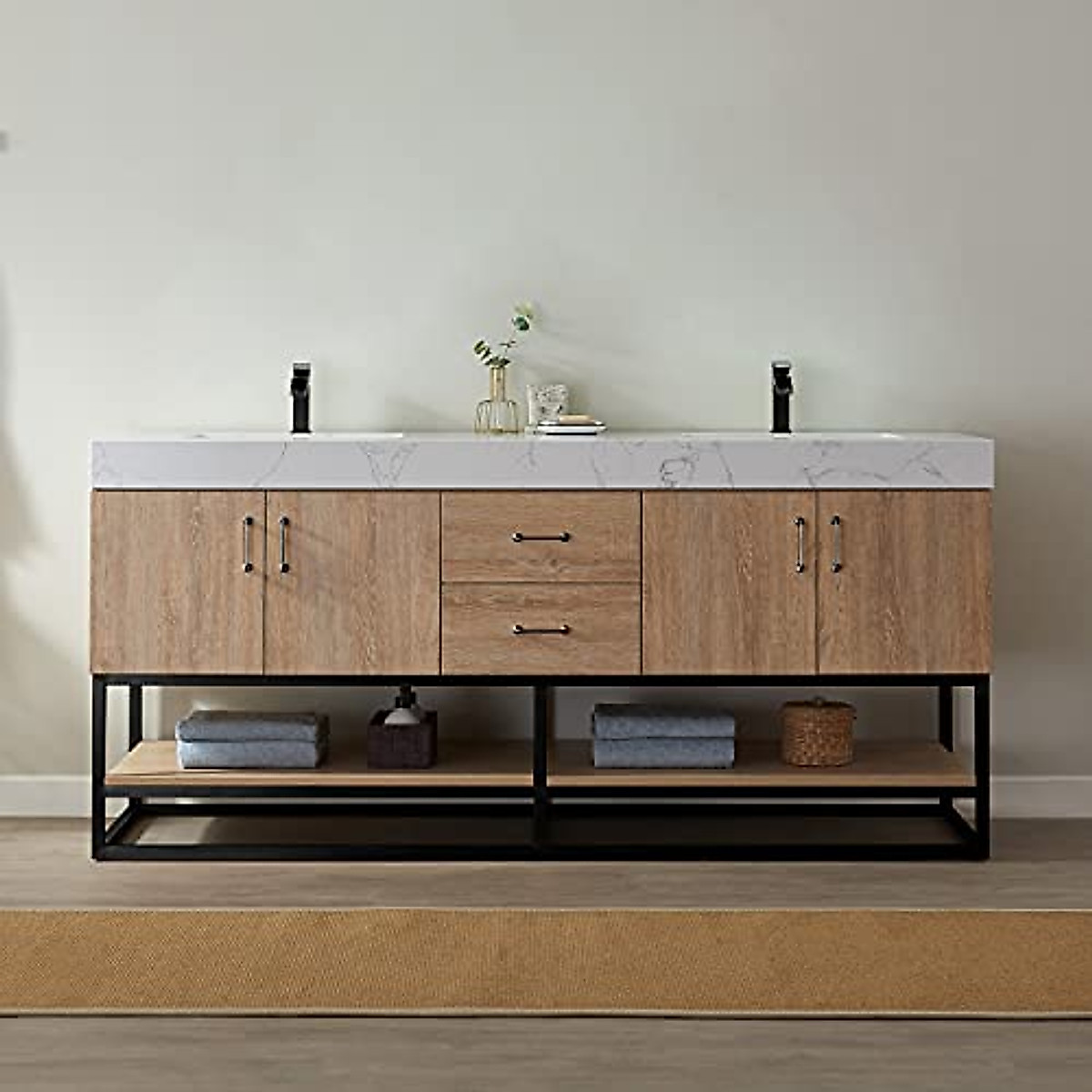 Vinnova 789072B-NO-GW-NM Alistair Bathroom Vanity, North American Oak Finish