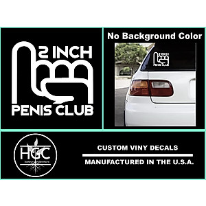 2 Pack - 2 Inch Penis Club - Funny | Decal Vinyl Sticker Graphics for Car Truck SUV Van Wall Window Laptop | 5.5" Width by 5" Height HGC3323.07 White