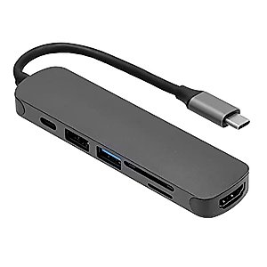 USB Adapter, USB C Hub 6 in 1 Type-C Adapter 4K x2K 3840 x 2160 Resolution USB 3.0 5Gbps USB 2.0 480Mbps Docking Station Adapter for Lenovo