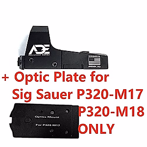 Ade Advanced Optics RD3-006 Green Dot Sight + Optic Mounting Plate for Sig Sauer P320 M17 / M18 Pistol