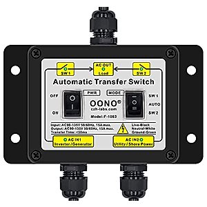 Manual and Automatic Transfer Switch, AC120V 15A ATS Auto Transfer Switch