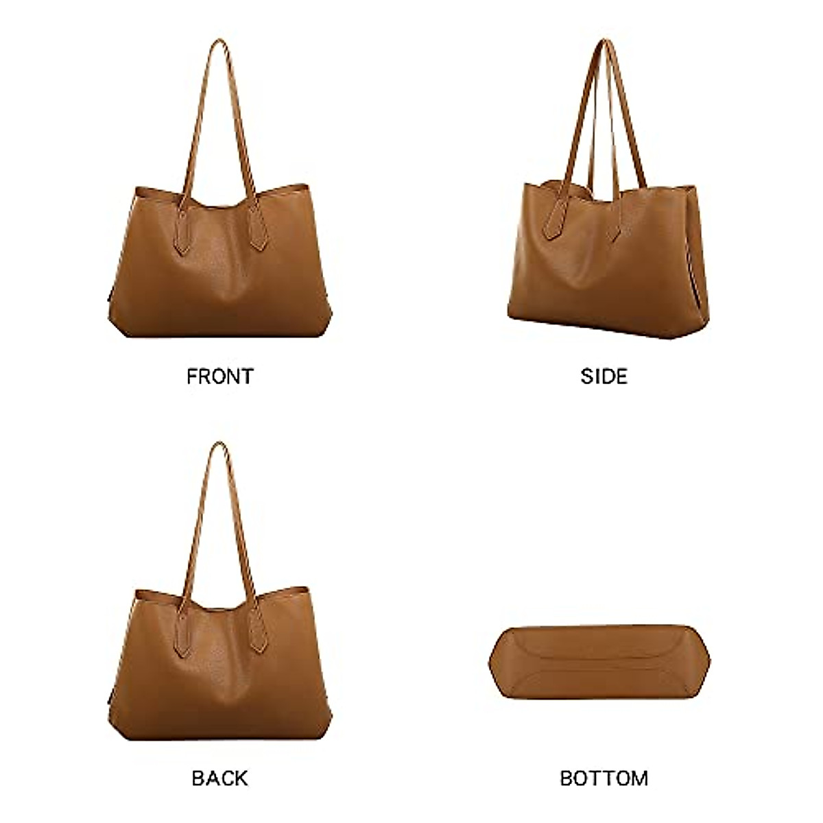 Tote Handbag Purse For Women Hobo Bag Set 2pcs Brown