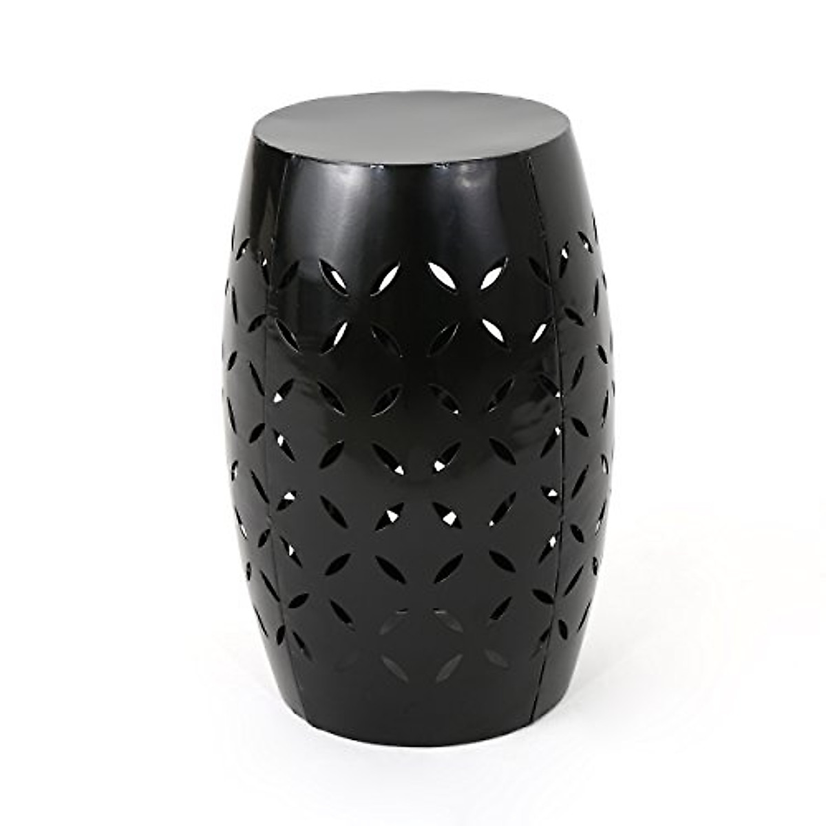 Christopher Knight Home Jorell Indoor Lace Cut Iron Accent Table, Black, 12.25 in x 12.25 in x 17.75 in