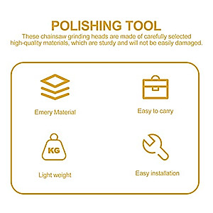 TEHAUX Chain Sharpener 30 Pieces Diamond Sharpening Wheel Diamond Sharpening Wheel Burr Grinding File for Metal Polishing Chainsaw, Wood, Steel, 4 mm 4. 8 mm 5. 5mm (Gold)