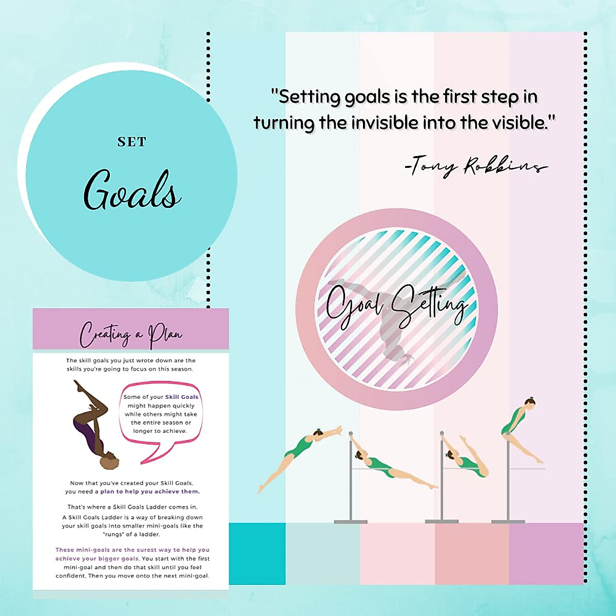 GymnasticsHQ Gymnastic Mindset & Meet Journal: Gymnastics Scorebook for Girls - Ultimate Book to Set Goals & Track Up to Meets, Improve Gymnastic Performance