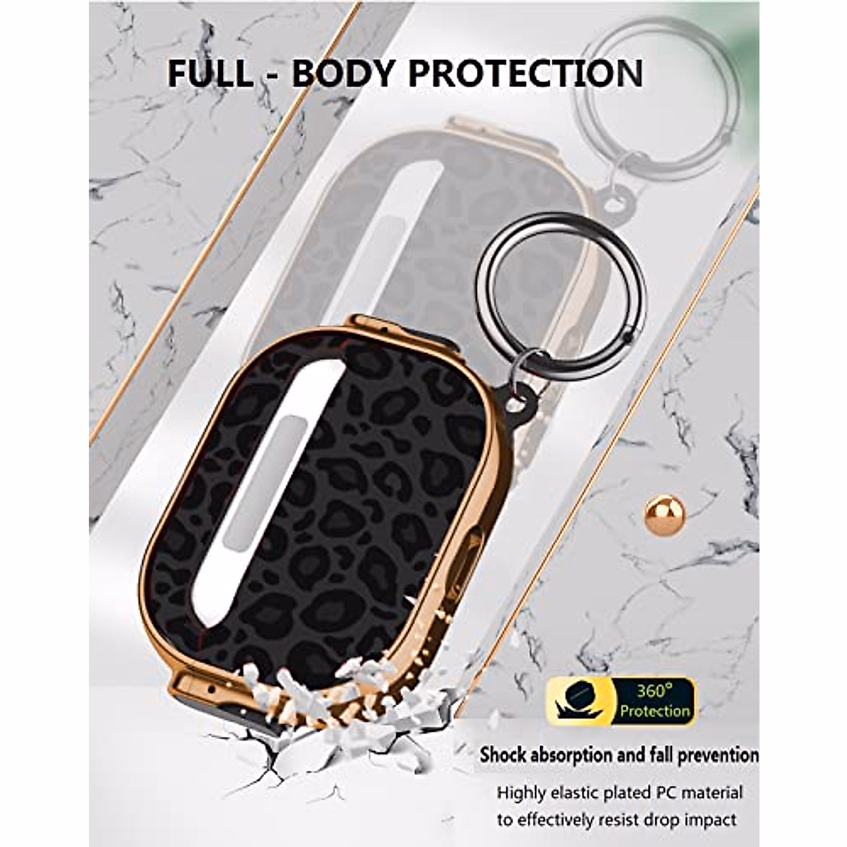 OTOPO Compatible AirPods Pro 2nd/1st Generation Case Lock Leopard Women, Double Secure Lock Clip Hard Shockproof Shell Protective iPods Pro 2 Cover Girl with Keychain for Apple AirPod Pro 2nd Gen Case